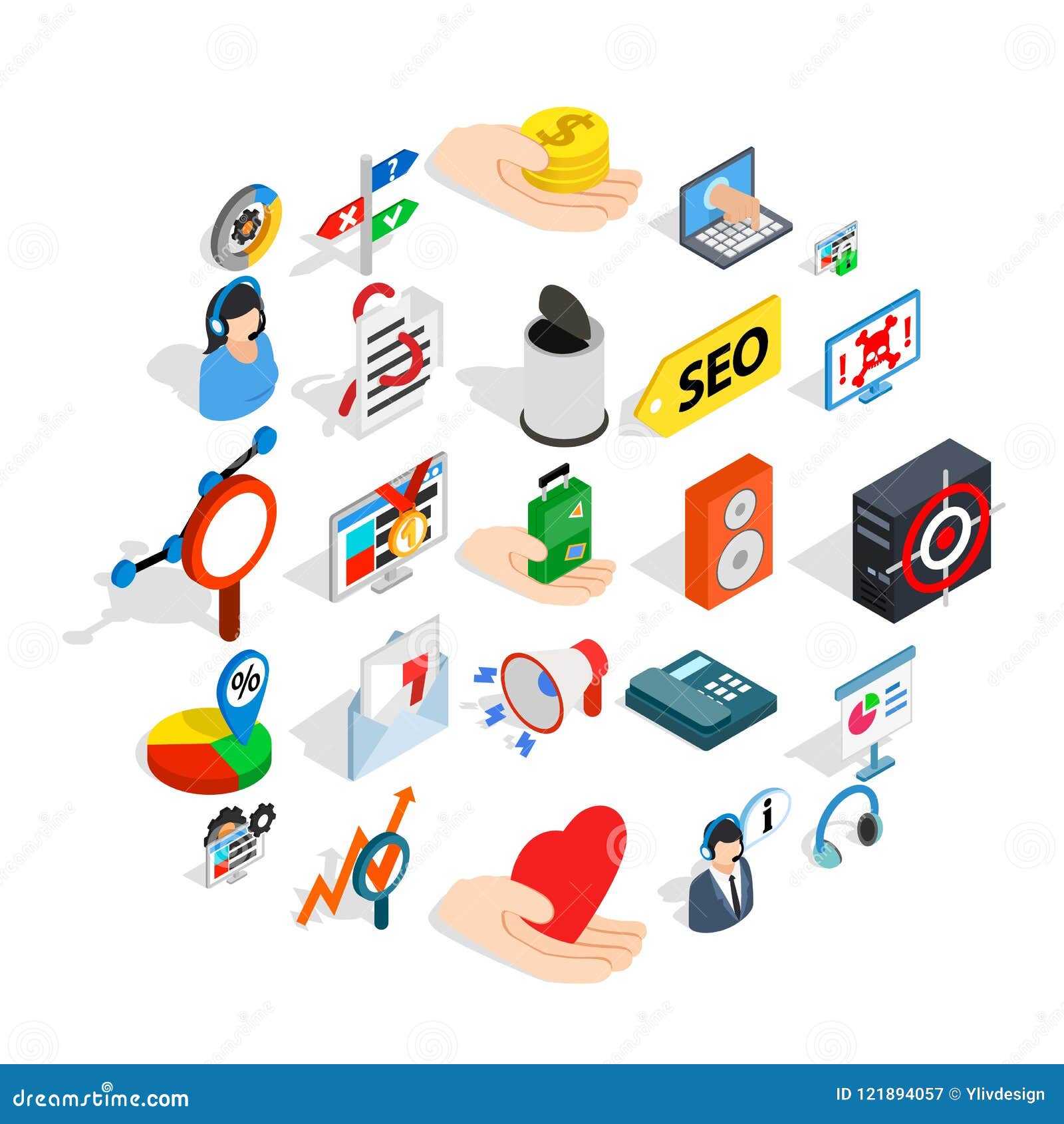 Mobile Optimization Icons Set, Isometric Style Stock Vector ...