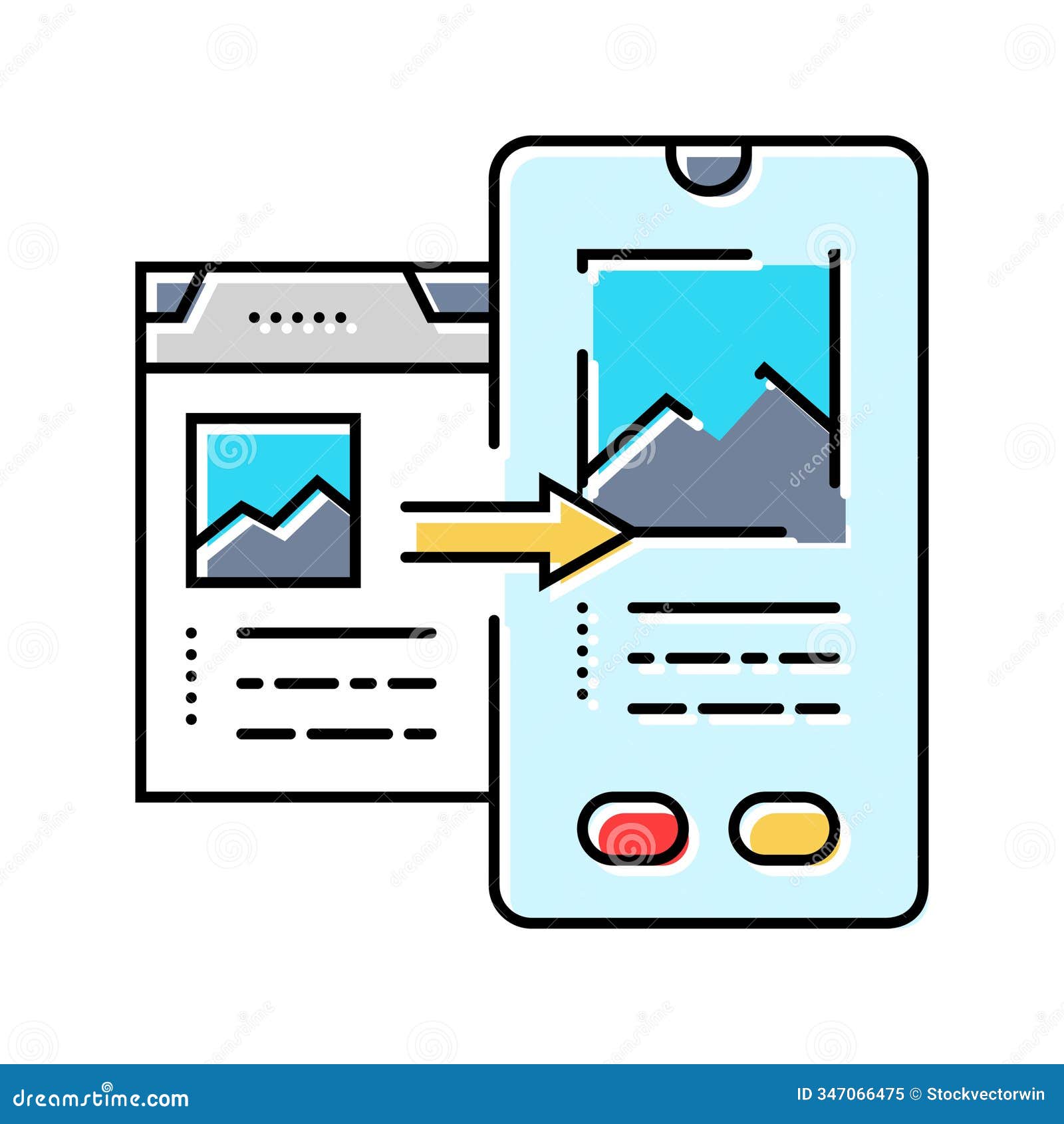 Mobile Optimization. Digital Marketing Concept Illustration, Flat ...