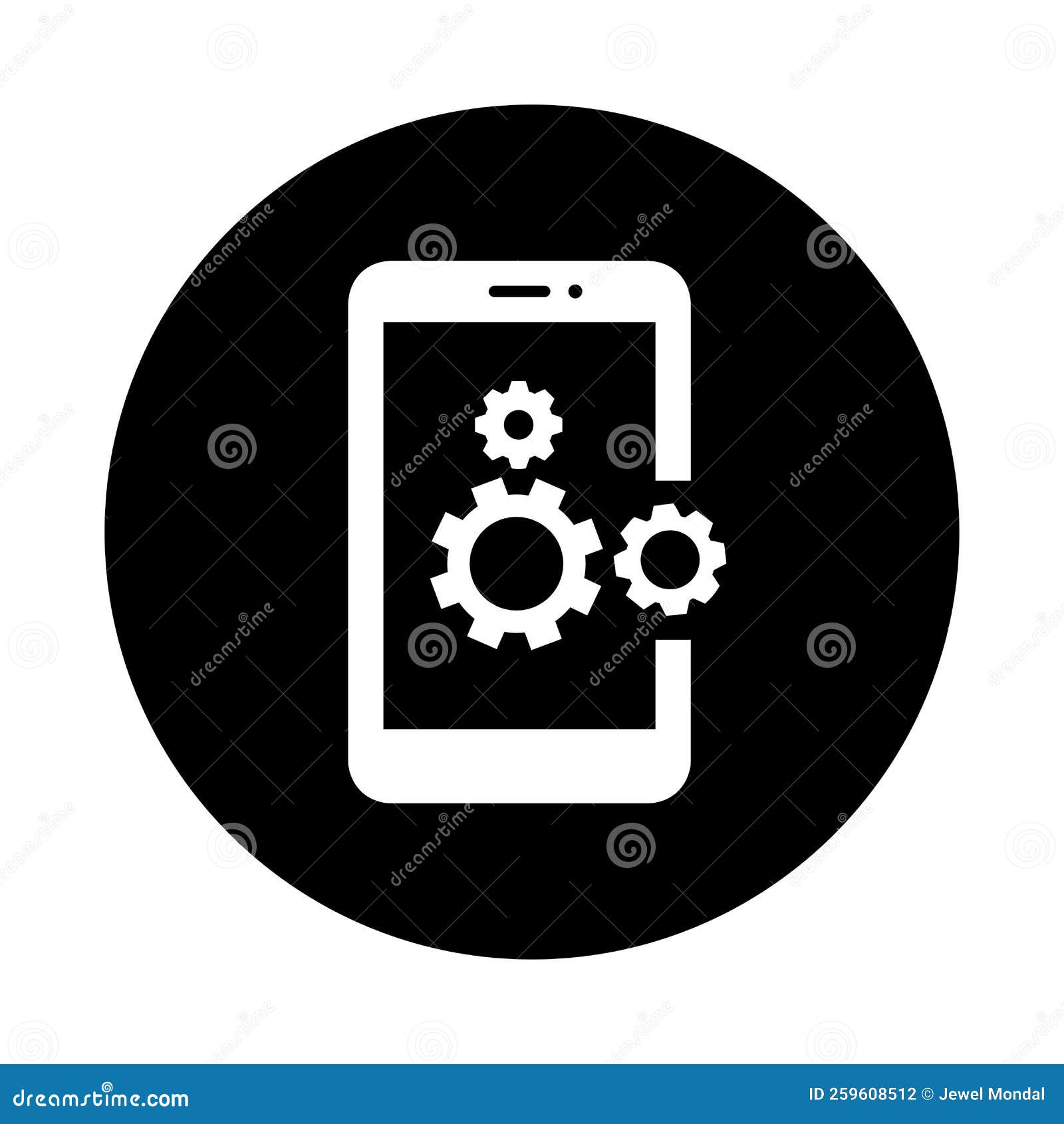 Mobile, Optimization, Setting Icon. Black Vector Sketch Stock ...