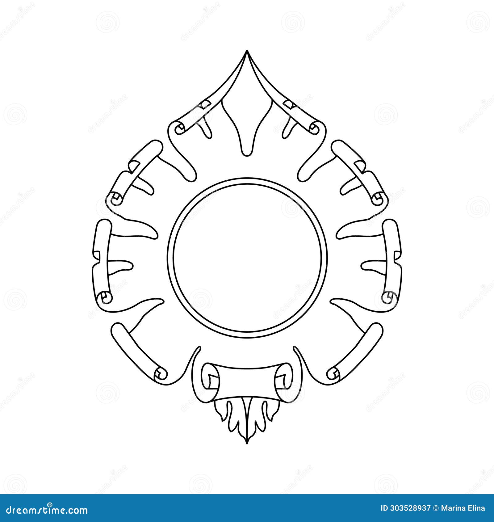 Medieval Style Leaf Shaped Decorative Vector Element. Stock ...