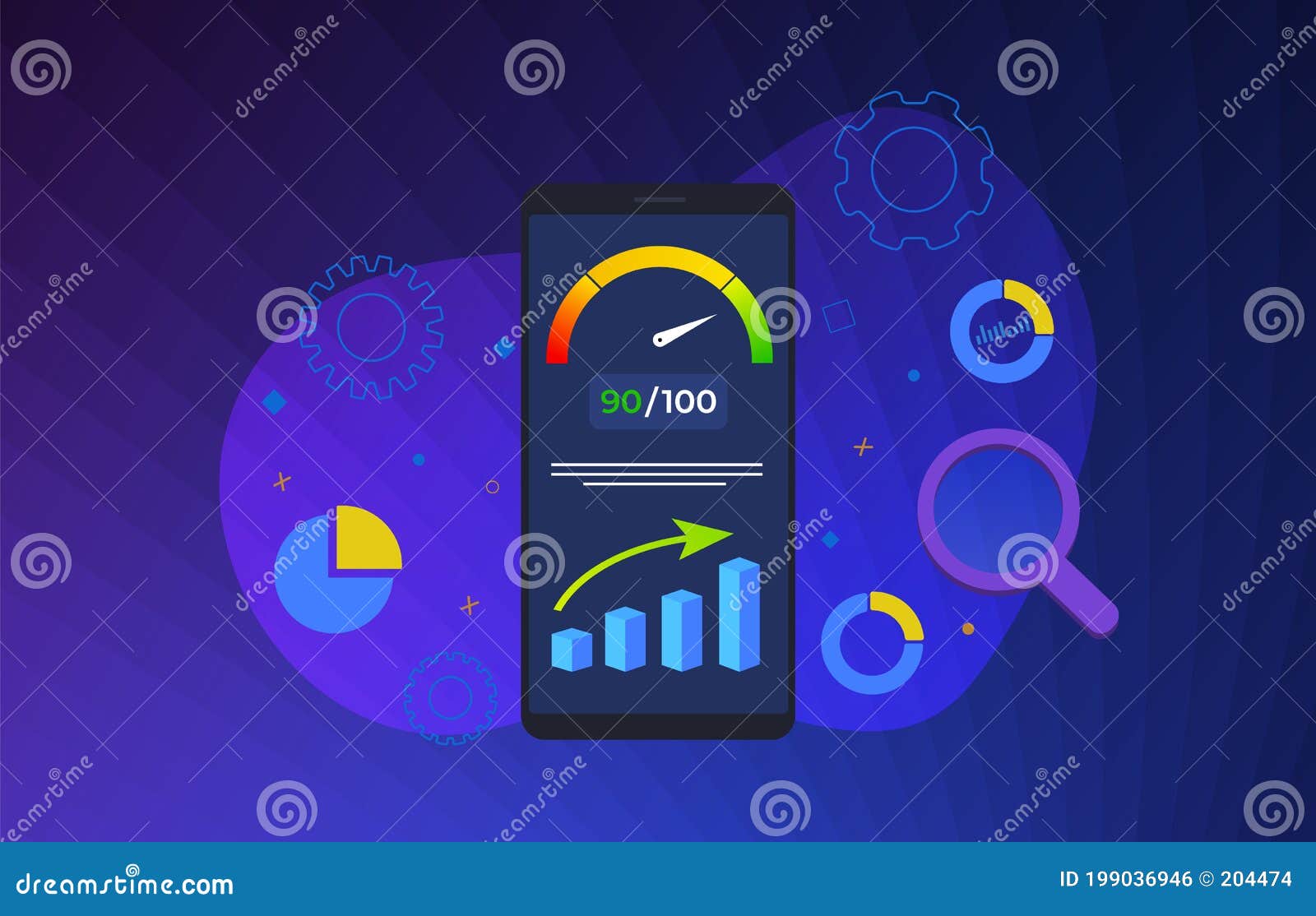 Mobile Page Speed Optimization Flat Vector Illustration Concept ...