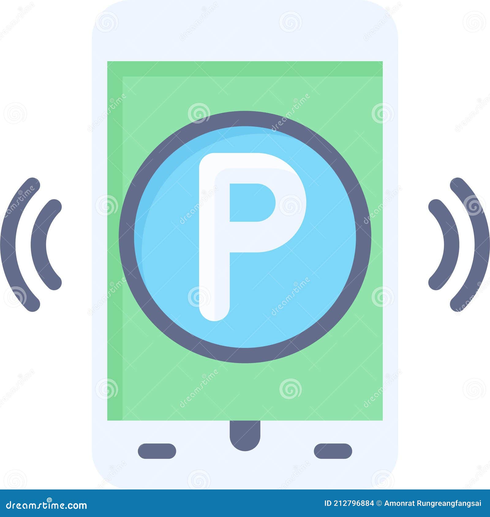 Mobile Parking App Icon, Parking Lot Related Vector Stock Vector ...