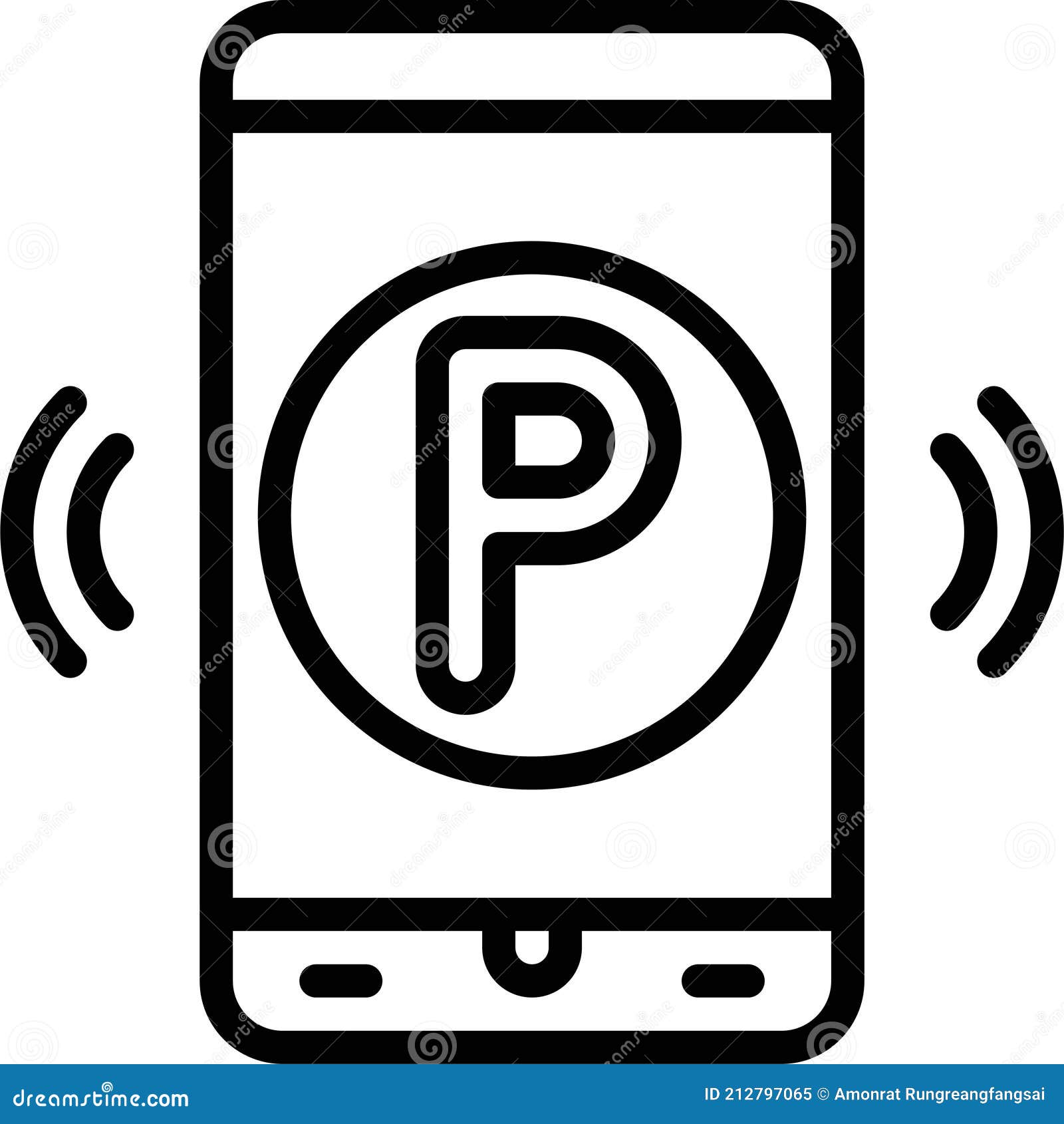 Mobile Parking App Icon, Parking Lot Related Vector Stock Vector ...