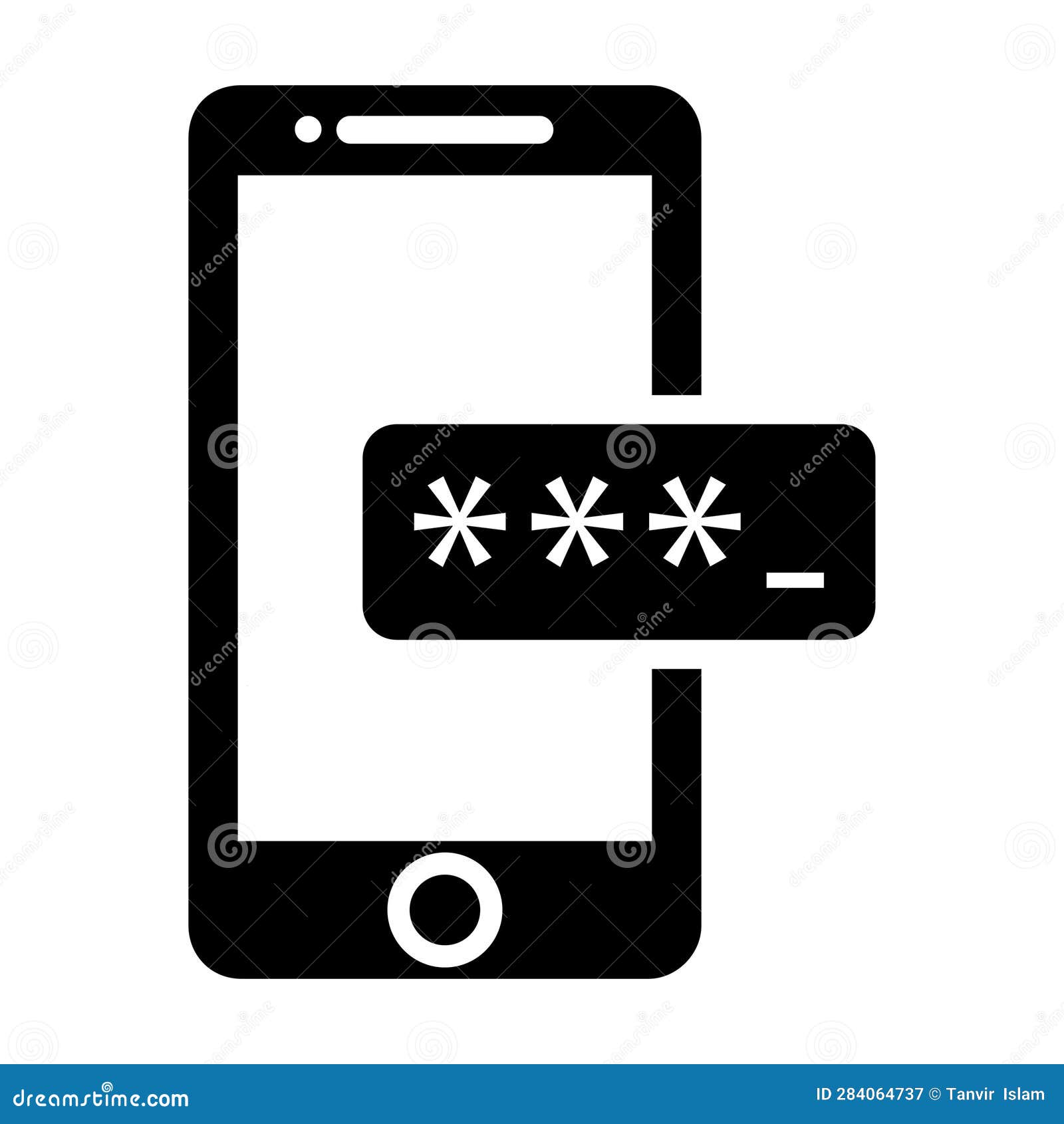Mobile Password Icon stock vector. Illustration of smartphone - 284064737
