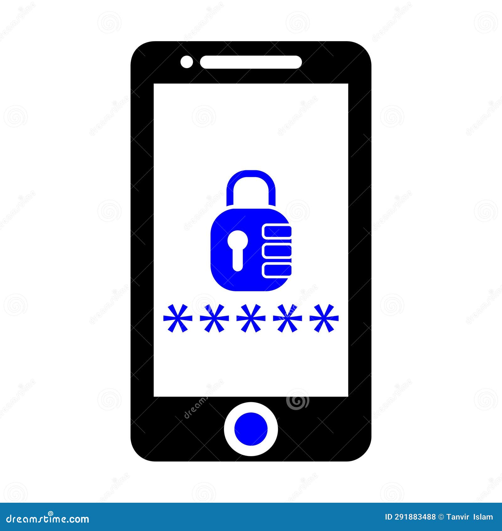 Mobile Password Icon stock vector. Illustration of protect - 291883488