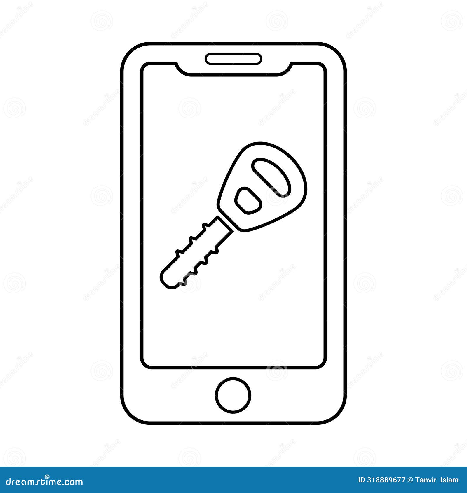 Mobile Password Icon Line Vector Graphics Stock Vector - Illustration ...