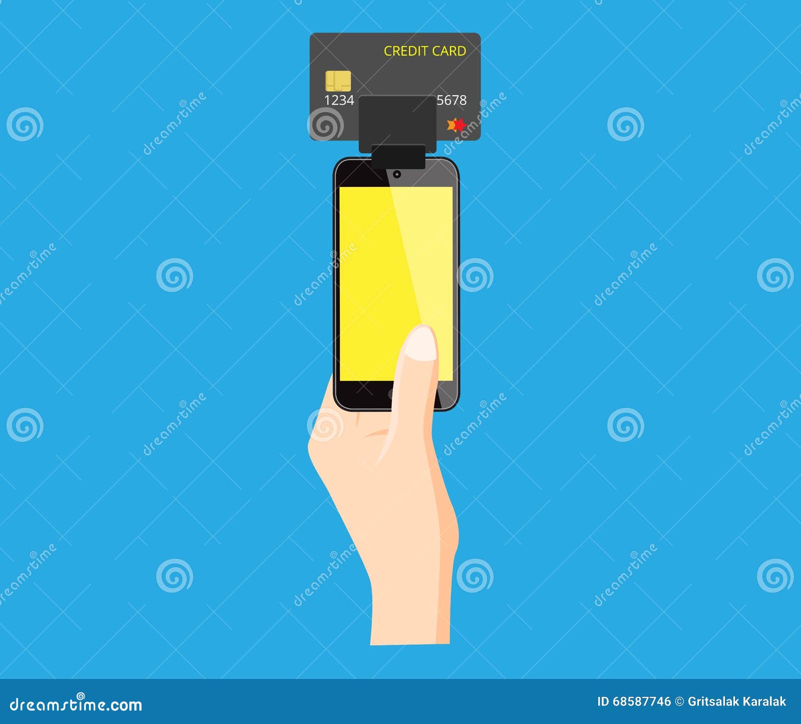 Mobile pay stock vector. Illustration of online, concept - 68587746