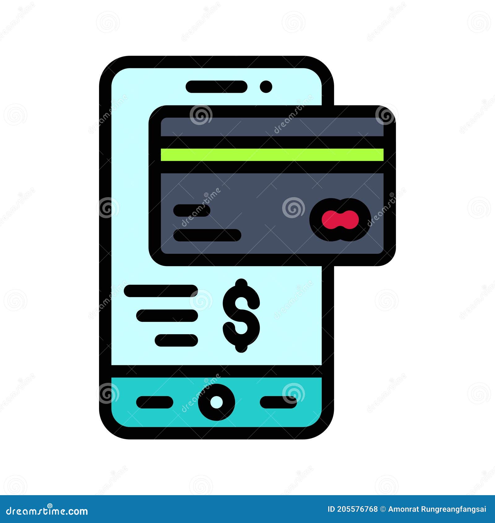 Mobile Payment App Icon, Mobile Application Vector Illustration Stock ...