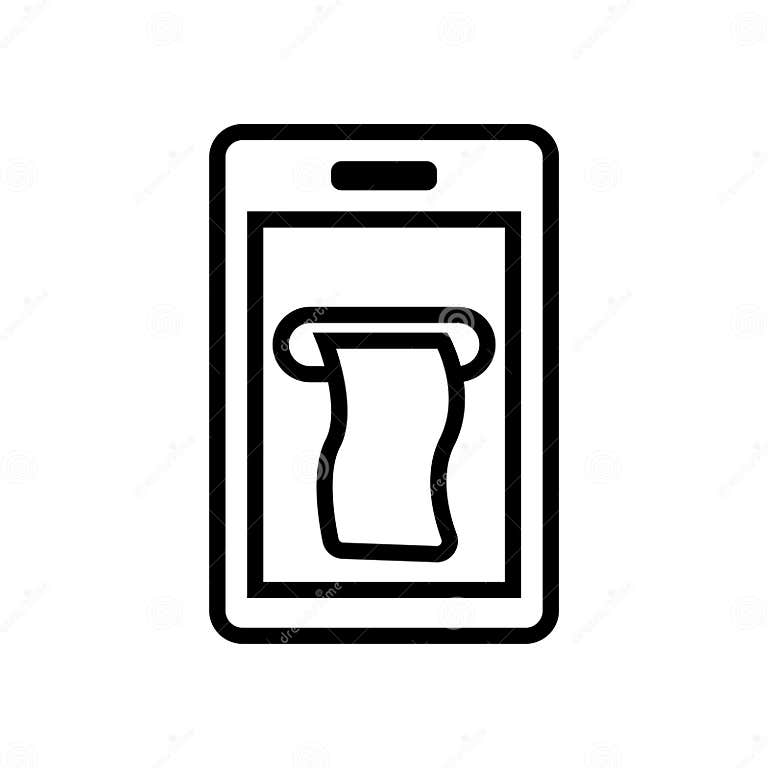 Mobile Payment- Black Linear Mobile Payment Vector Illustration Symbol Icon Stock Vector ...