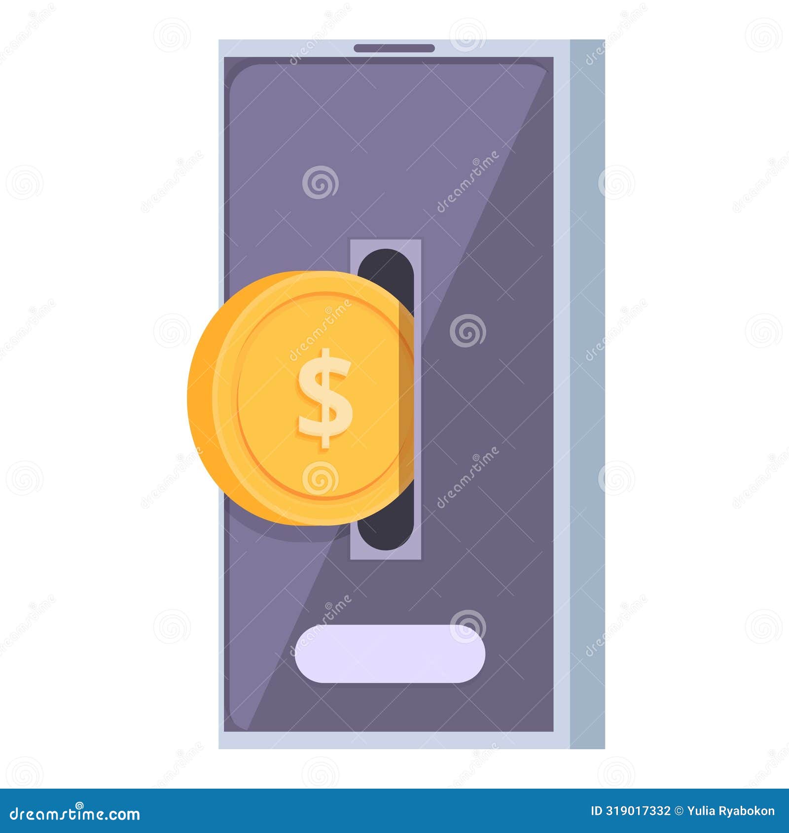 Mobile Payment Concept with Coin Insert Illustration Stock Vector ...