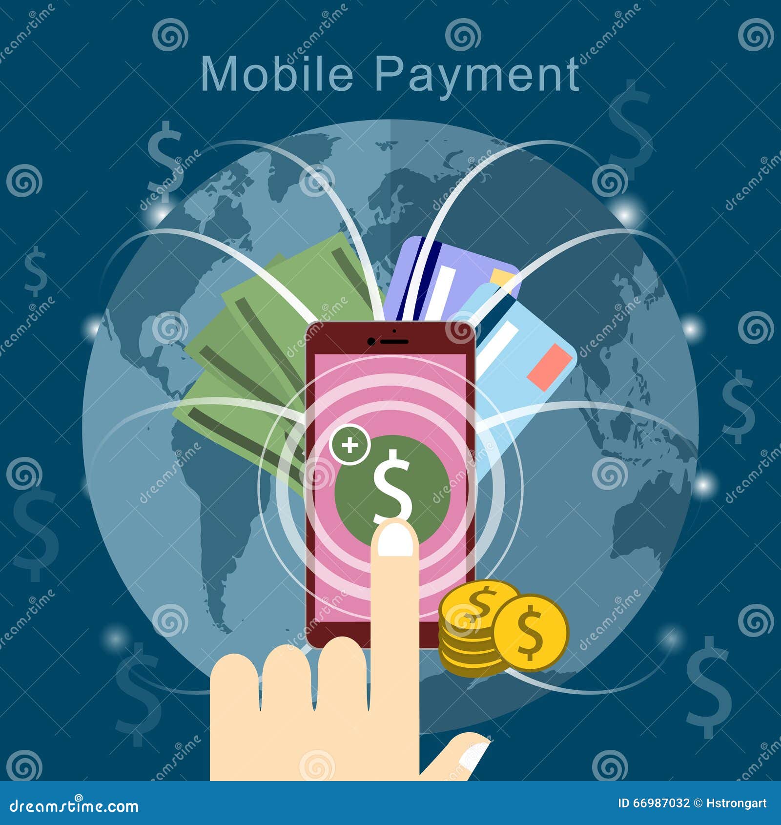 Mobile payment concept stock vector. Illustration of mobile - 66987032
