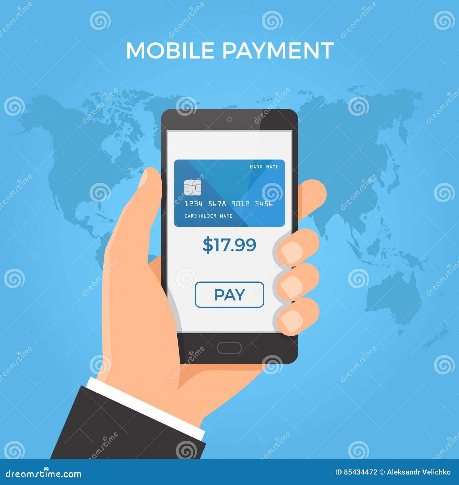 Mobile payment concept. stock vector. Illustration of mobile - 85434472