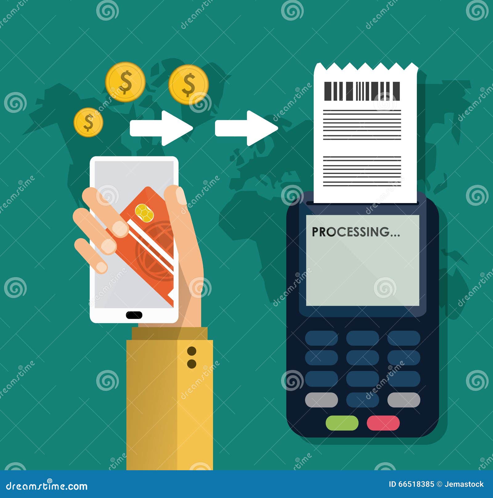 Mobile payment design stock vector. Illustration of coins - 66518385