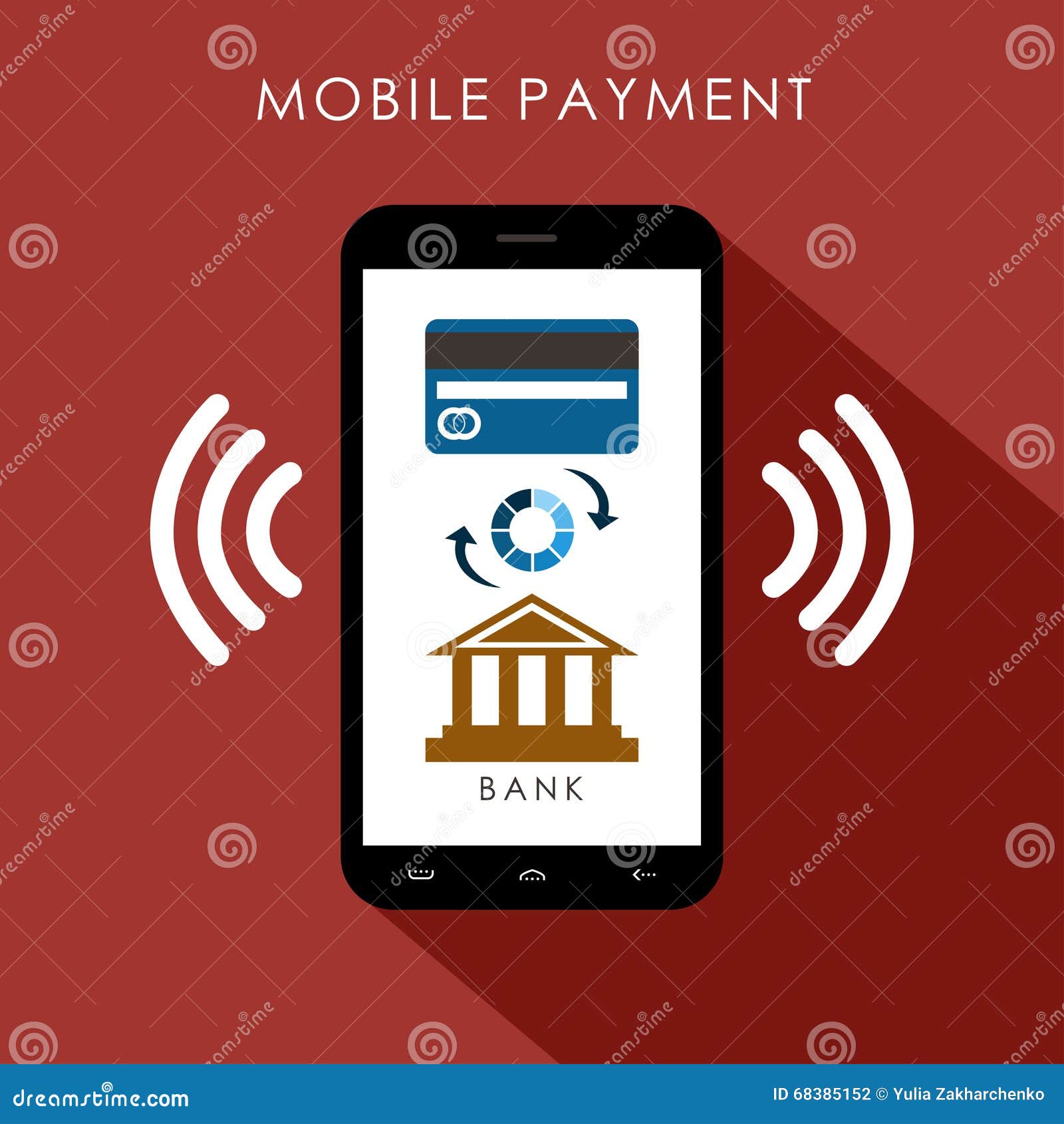 Mobile Payment Flat Design Concept Stock Vector - Illustration of ...
