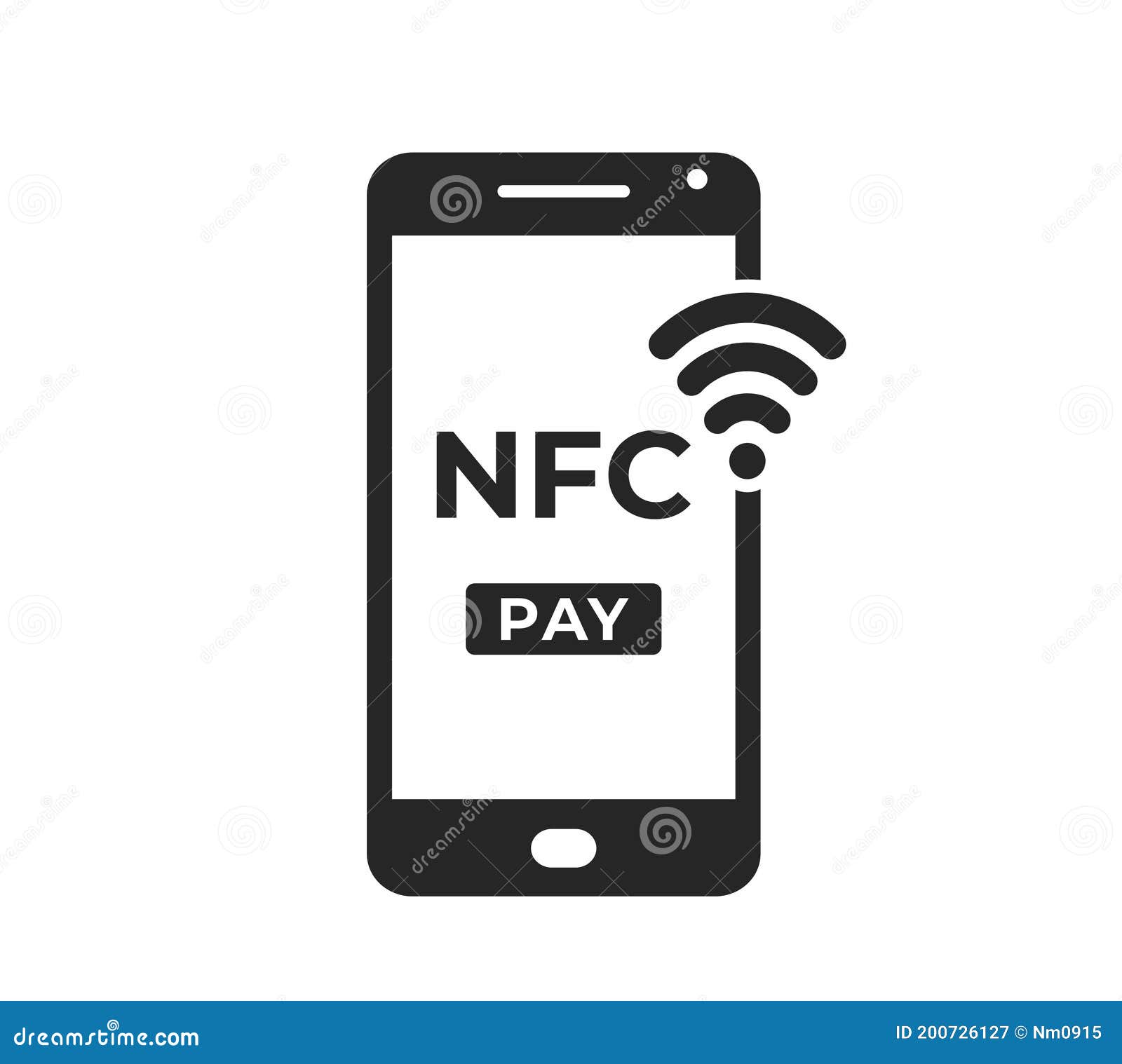 Mobile Payment Icon. Nfc, Paypass and Mobile Wireless Connection Symbol ...