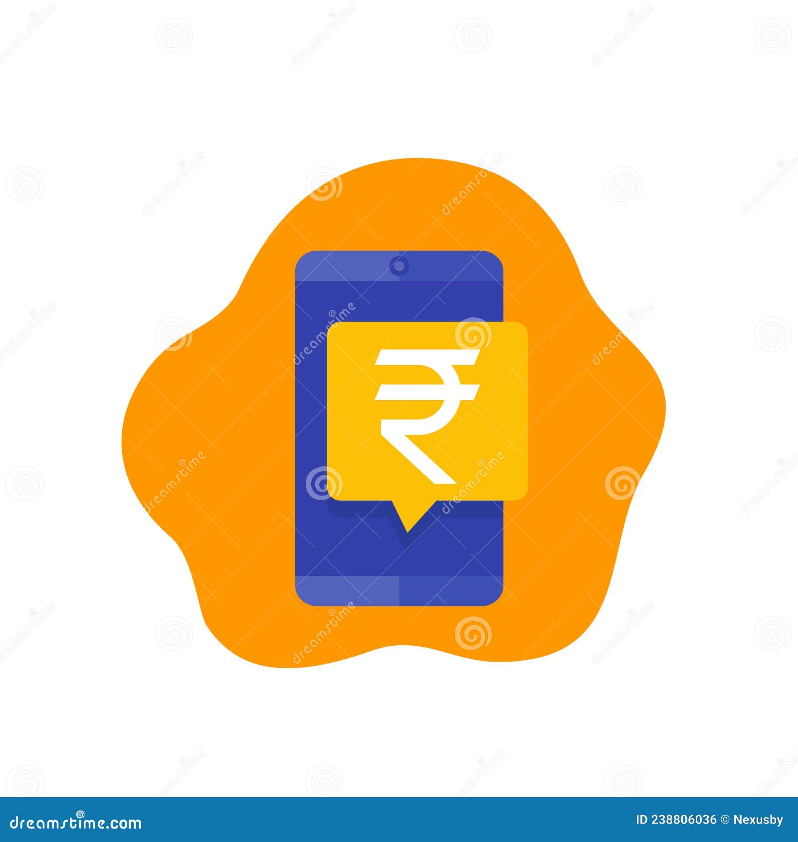Mobile Payment Icon with Rupee Stock Vector - Illustration of invoice ...