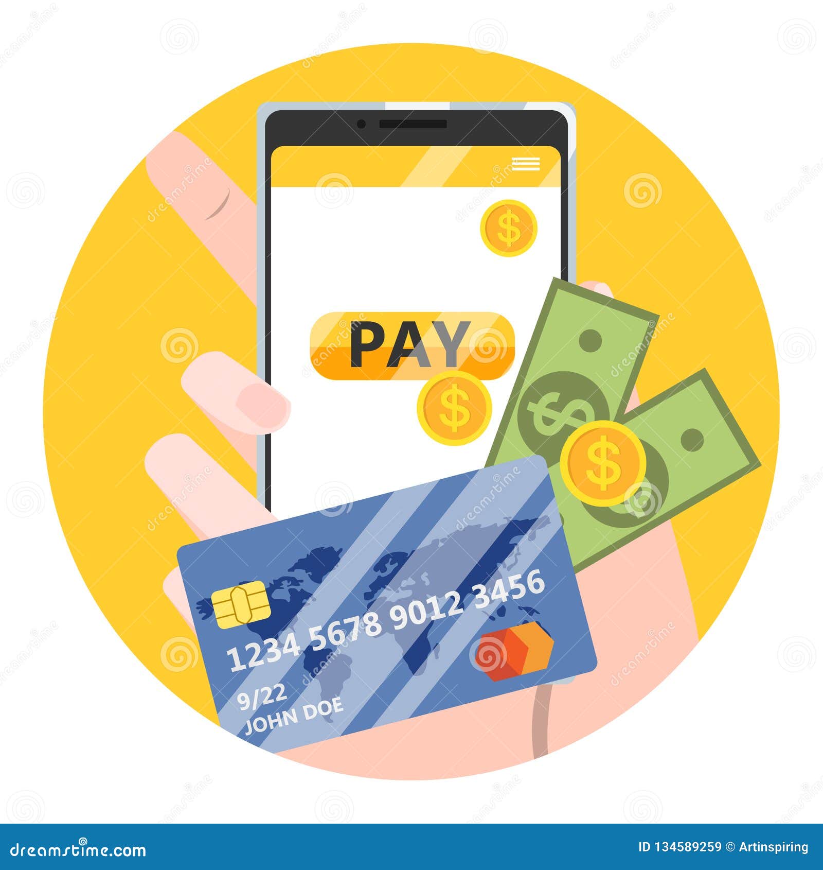 Mobile Payment. Idea of a Digital Transaction Stock Vector ...
