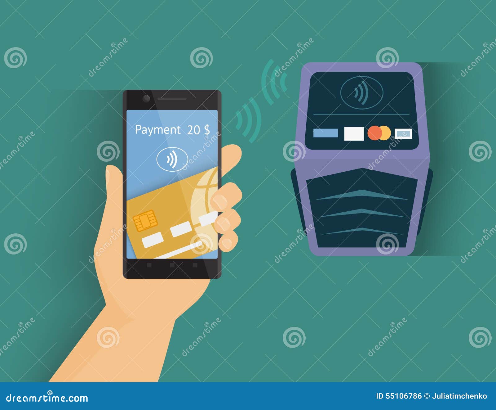 Mobile payment stock vector. Illustration of mobile, device - 55106786
