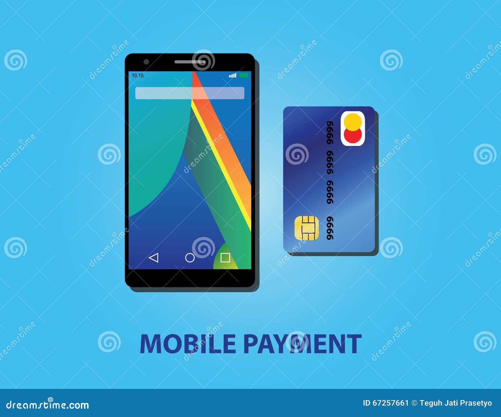 Mobile Payment with Smartphone and Credit Card Stock Vector ...