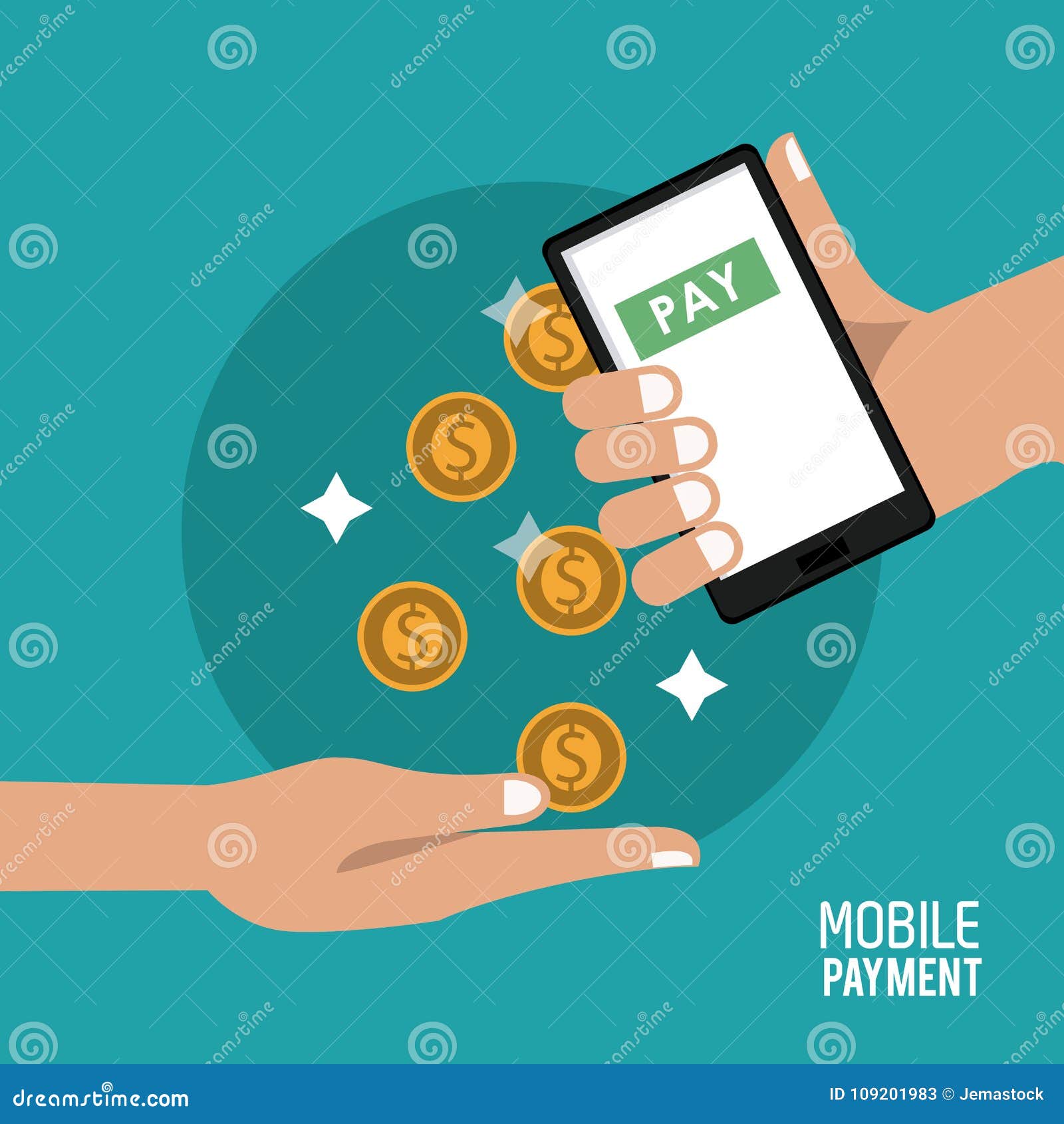Mobile payment technology stock vector. Illustration of checkout ...