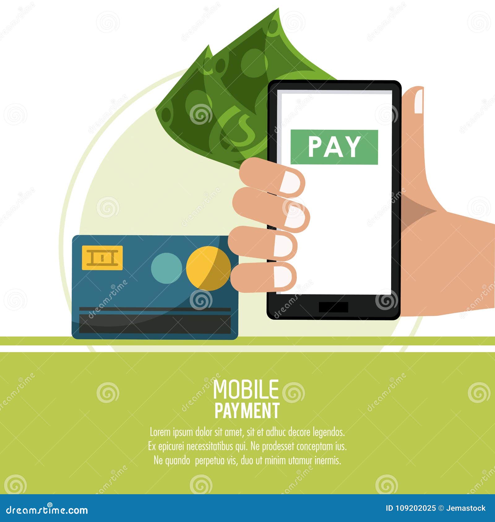 Mobile payment technology stock vector. Illustration of bills - 109202025