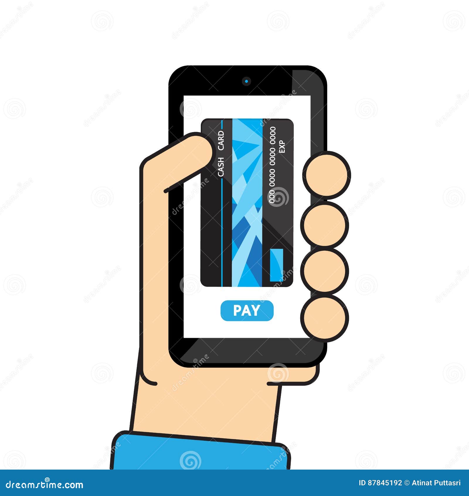 Mobile Payment Vector Cartoon Design Stock Vector - Illustration of ...