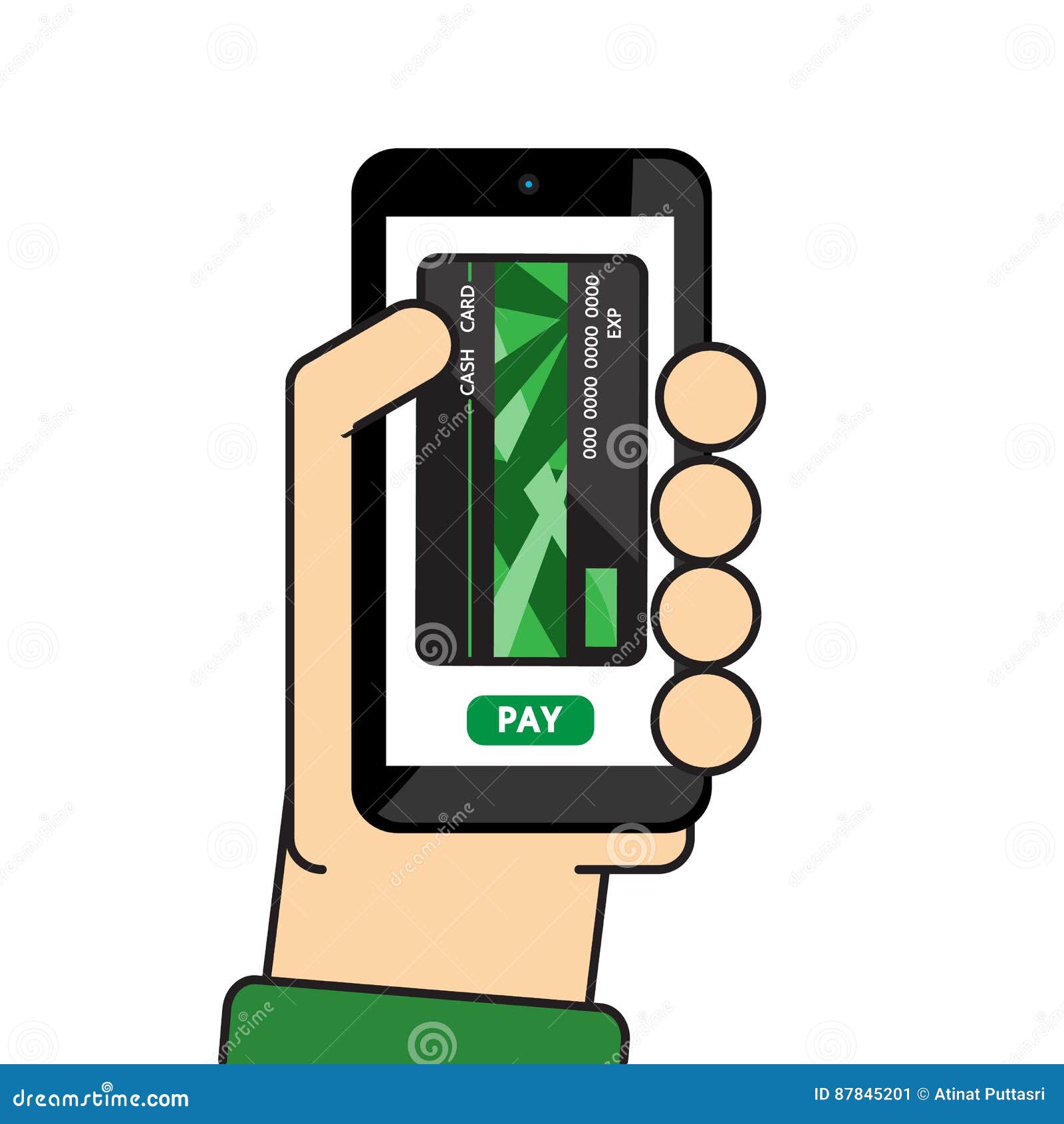 Mobile Payment Vector Cartoon Design Stock Vector - Illustration of ...