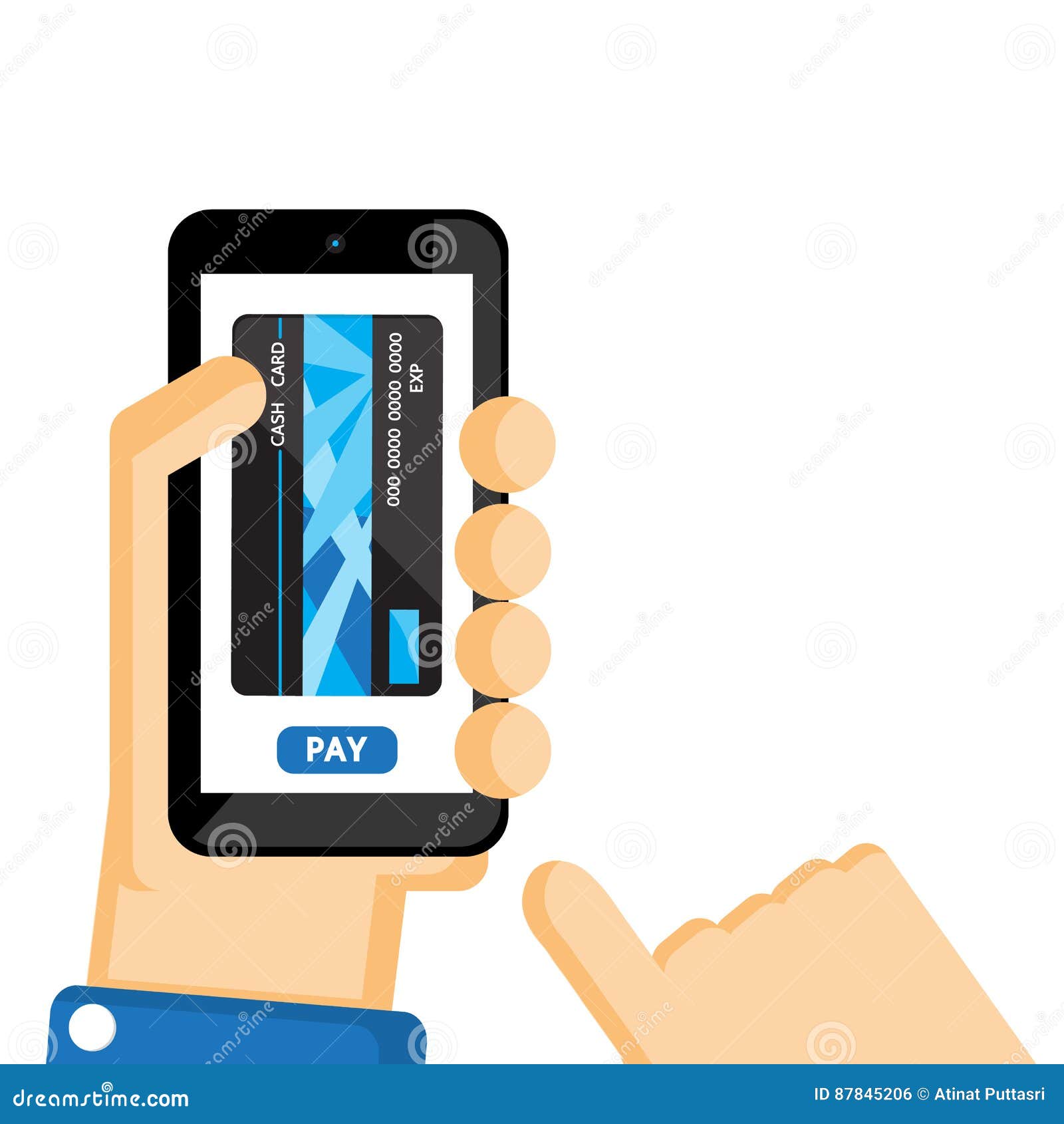 Mobile Payment Vector Cartoon Stock Vector - Illustration of phone ...