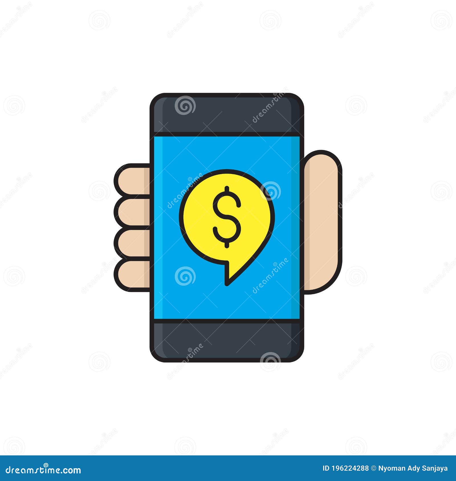 Mobile Payment Vector Icon Symbol Transaction Isolated on White ...