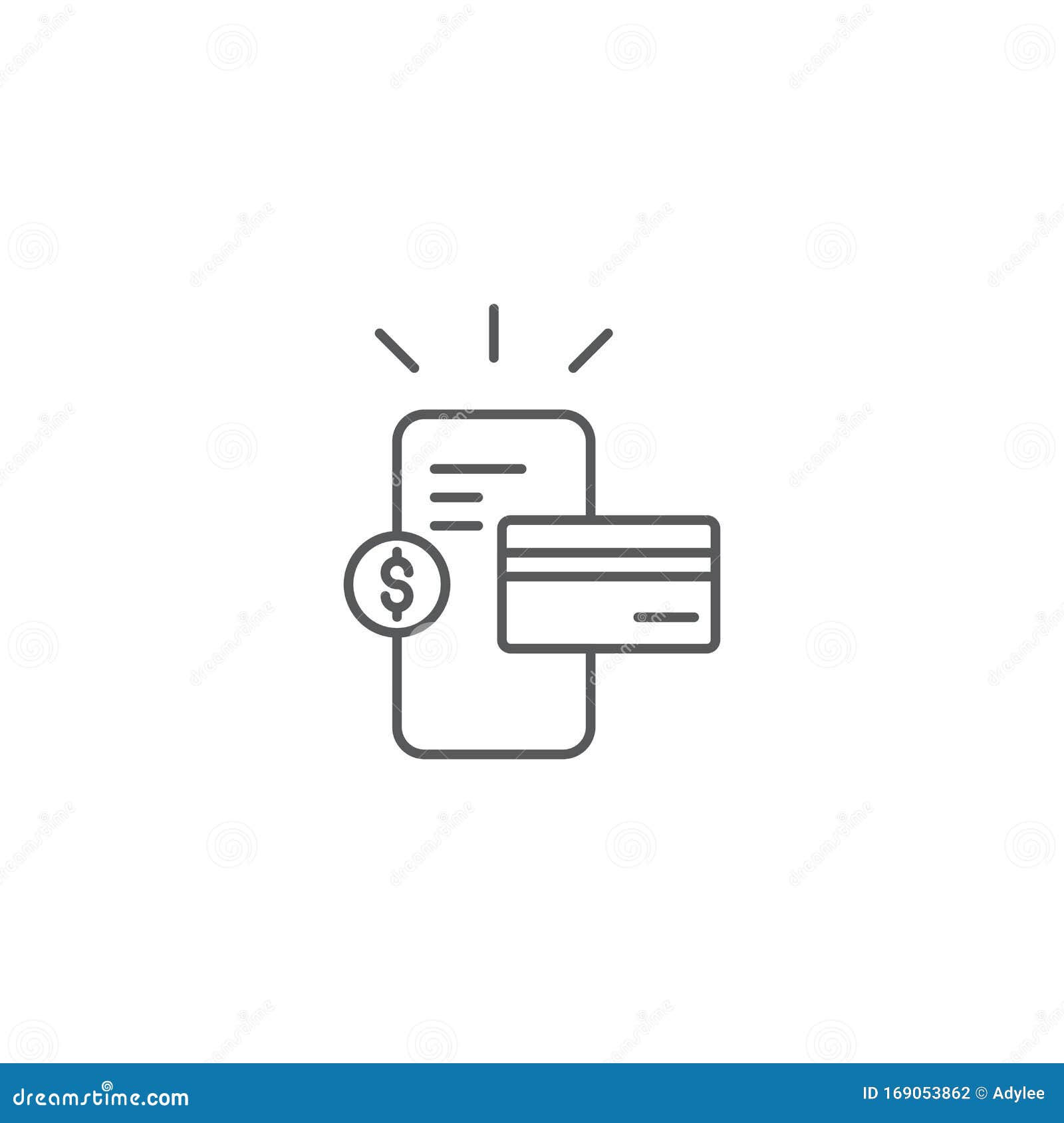 Mobile Payment Vector Icon Symbol Transaction Isolated on White ...