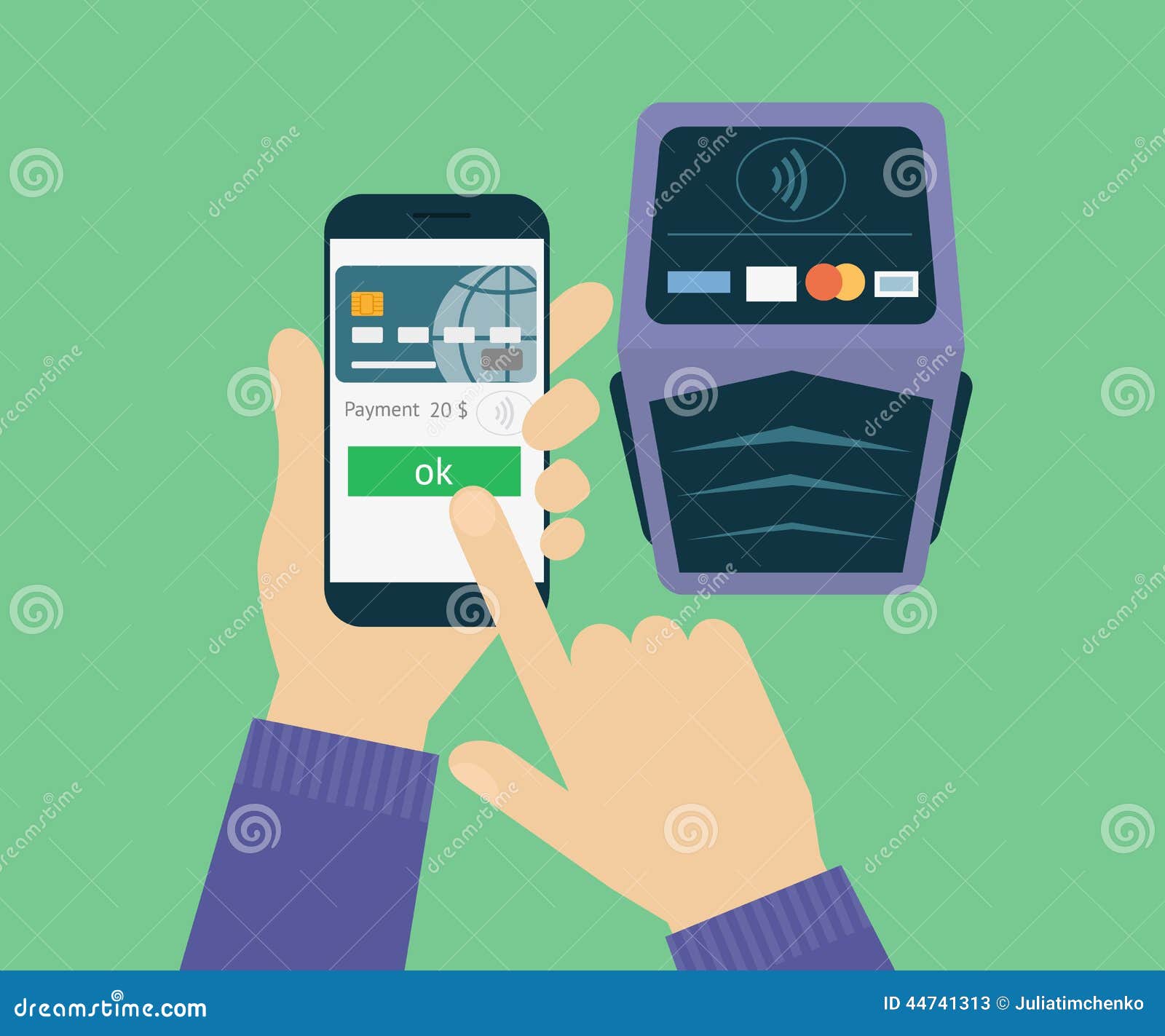 Mobile payment stock vector. Illustration of cellular - 44741313