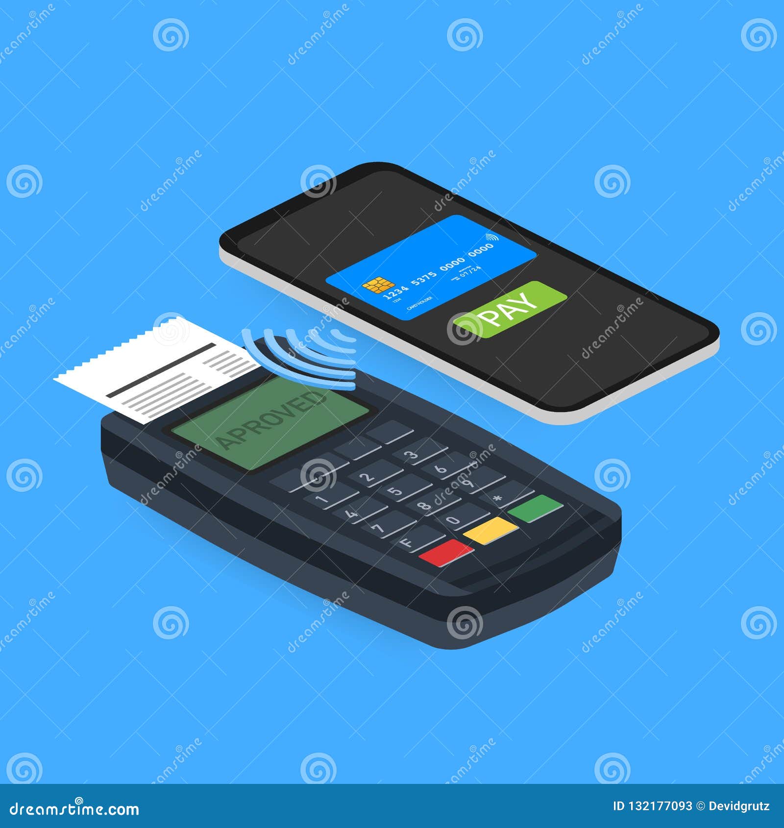Mobile Payments Concept Infographics Presentation. Smart Phone with Nfc ...