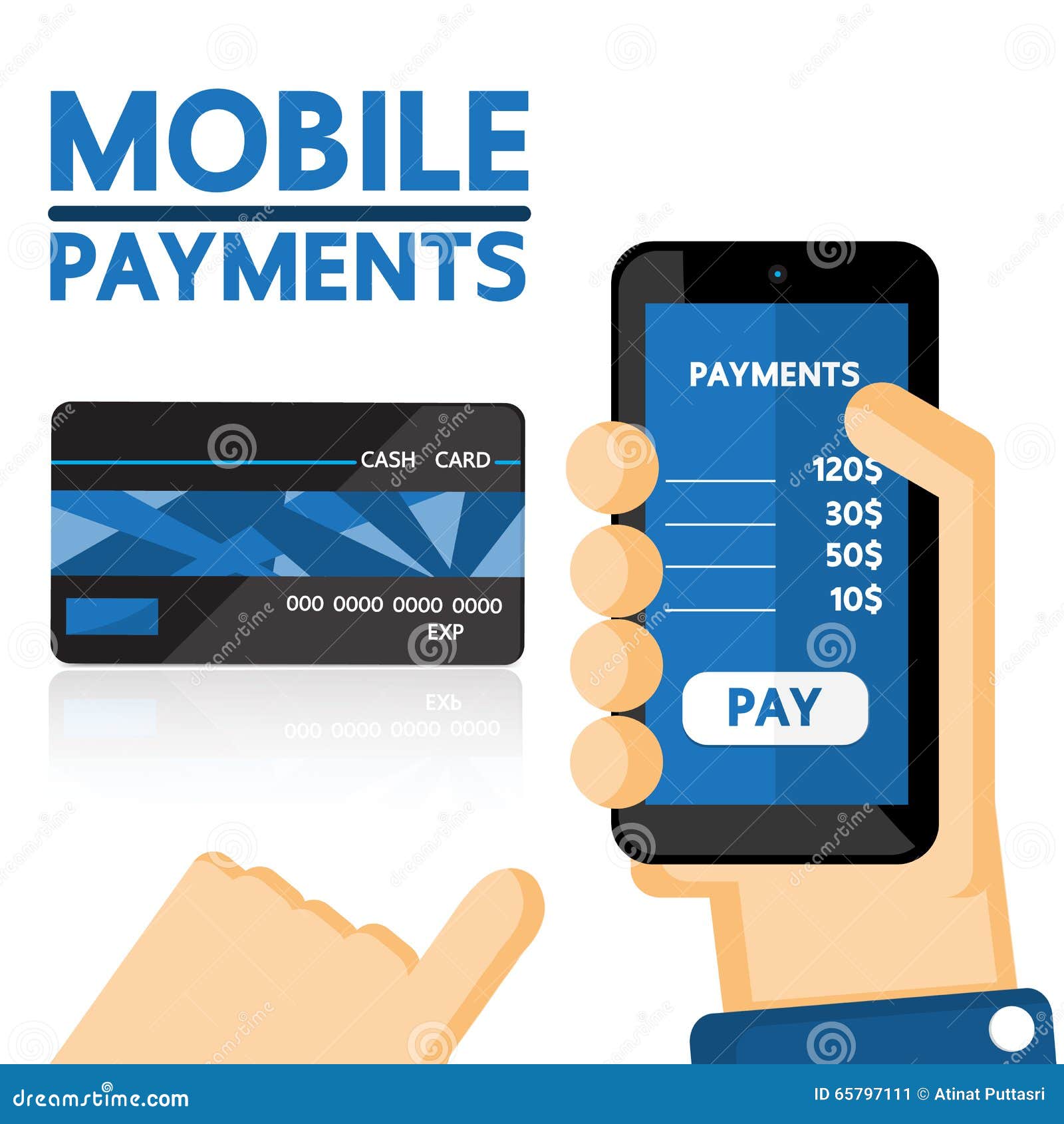 Mobile payments stock vector. Illustration of touchscreen - 65797111