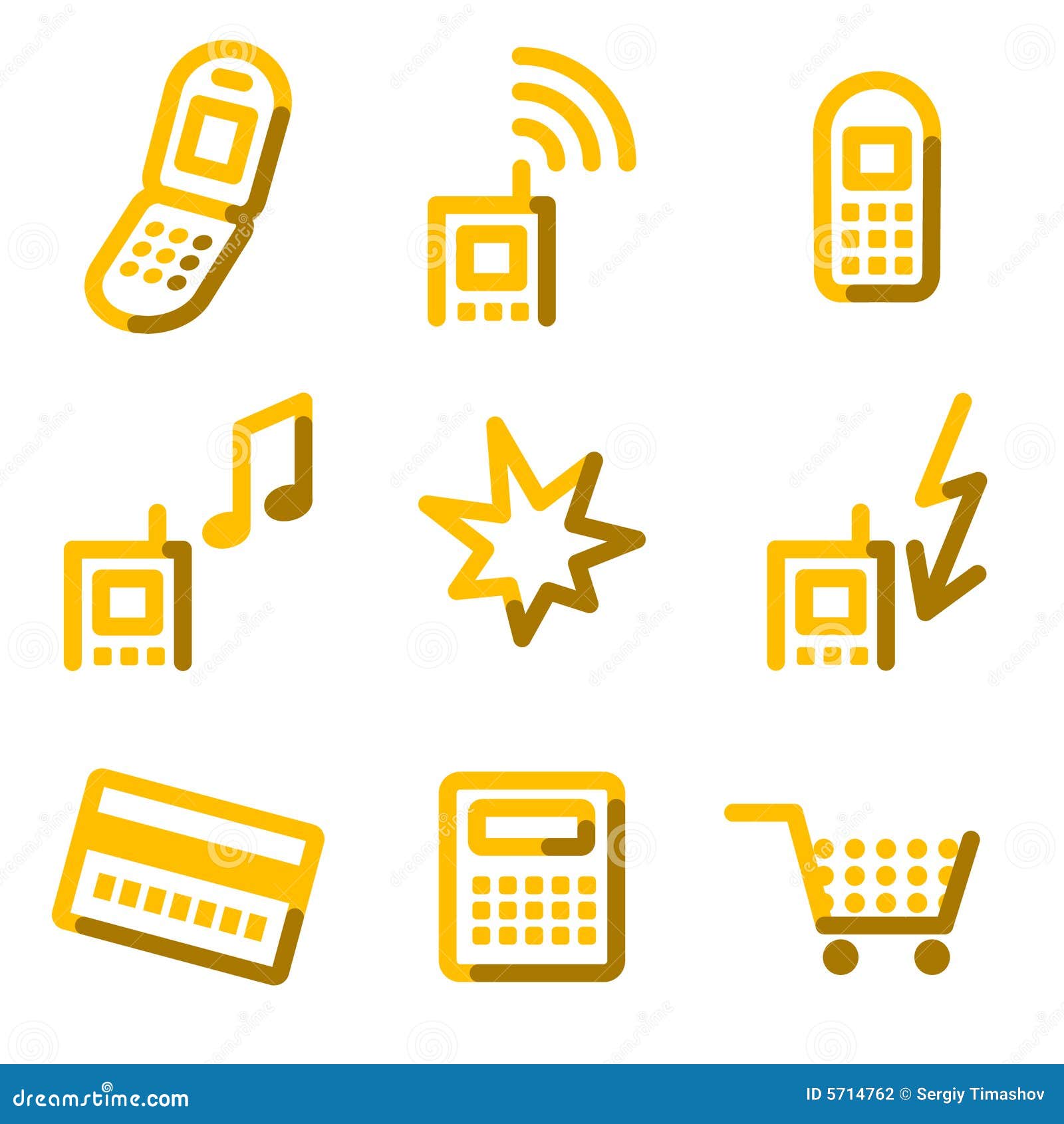 Mobile phone 2 icons stock illustration. Illustration of cart - 5714762