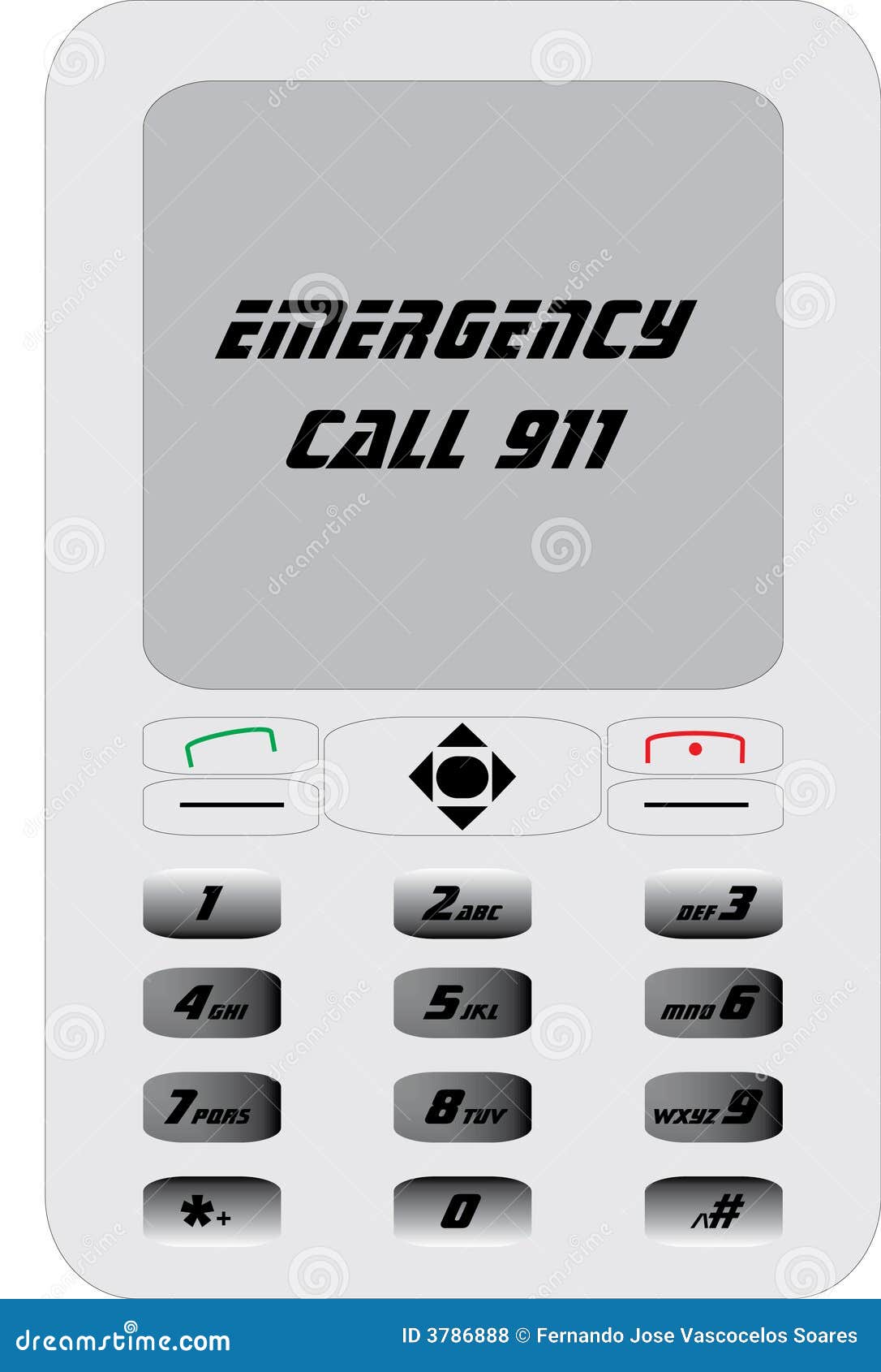 Mobile phone 911 stock vector. Illustration of display - 3786888