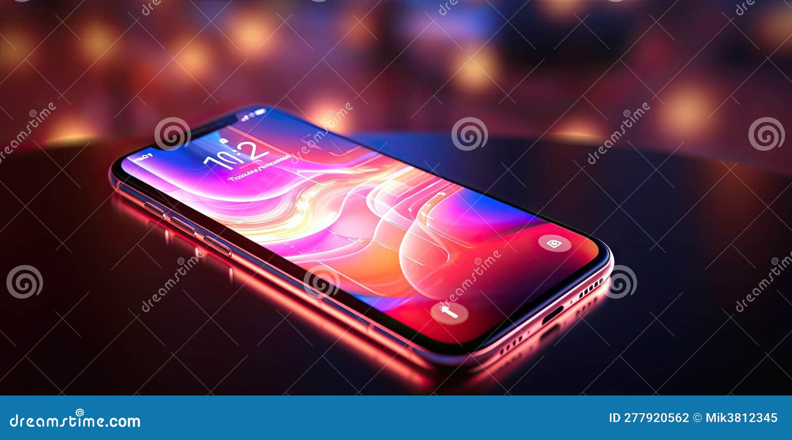 Mobile Phone with Abstract Background for Wallpaper. Stock Illustration ...