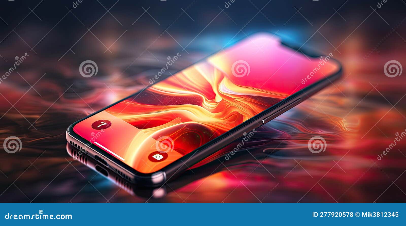 Mobile Phone with Abstract Background for Wallpaper. Stock Illustration ...