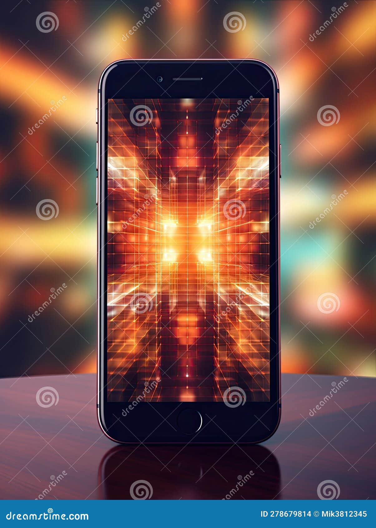 Mobile Phone with Abstract Background for Wallpaper. Stock Illustration ...