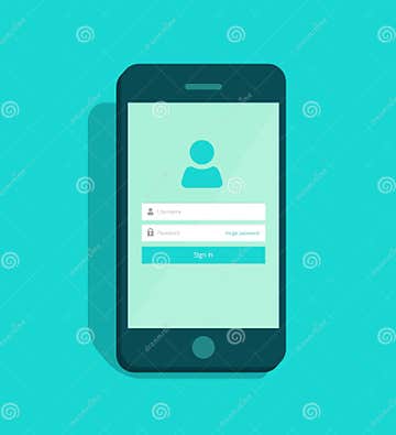 Mobile Phone Account Login Screen User Interface Vector Stock Vector ...