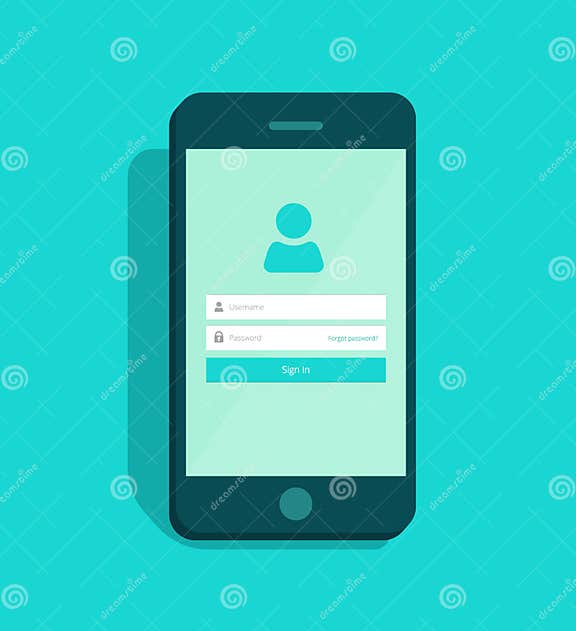 Mobile Phone Account Login Screen User Interface Vector Stock Vector ...