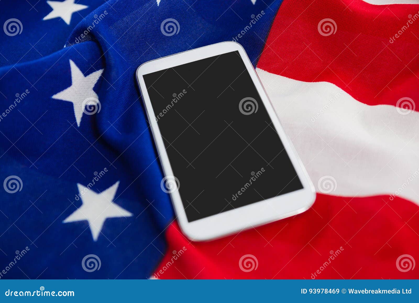 Mobile Phone on an American Flag Stock Image - Image of ceremony ...