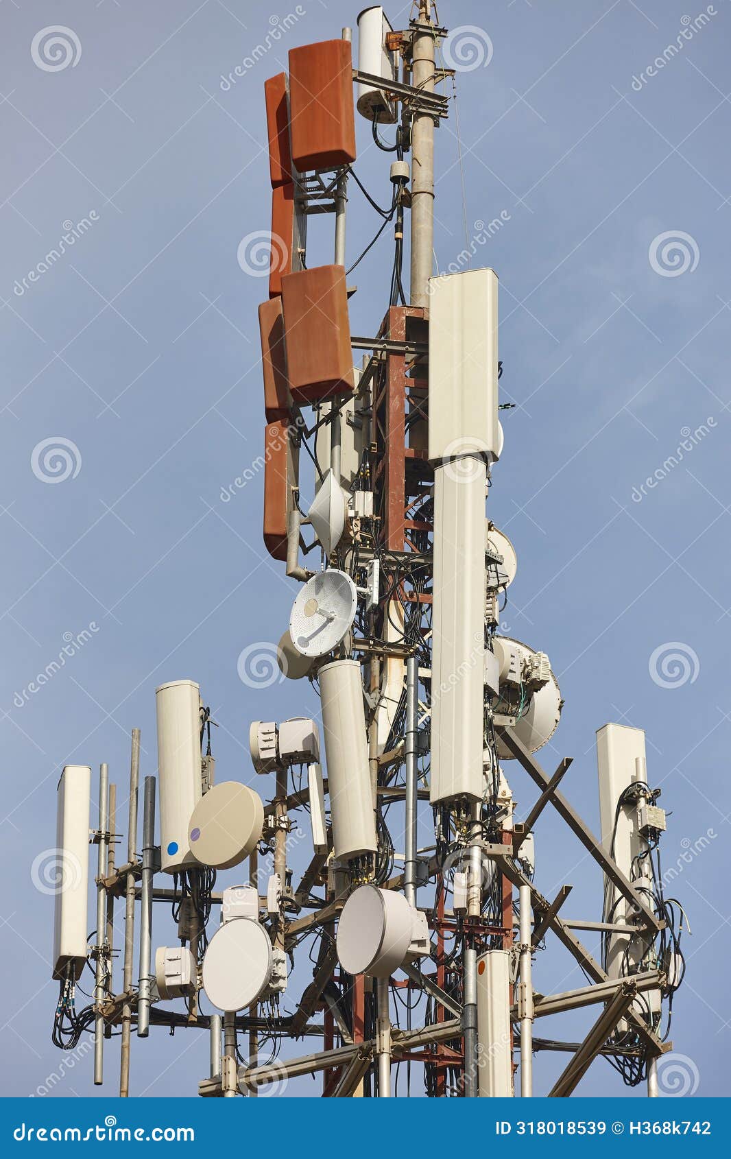 Mobile Phone Antenna. Internet Communication. Telecommunication ...