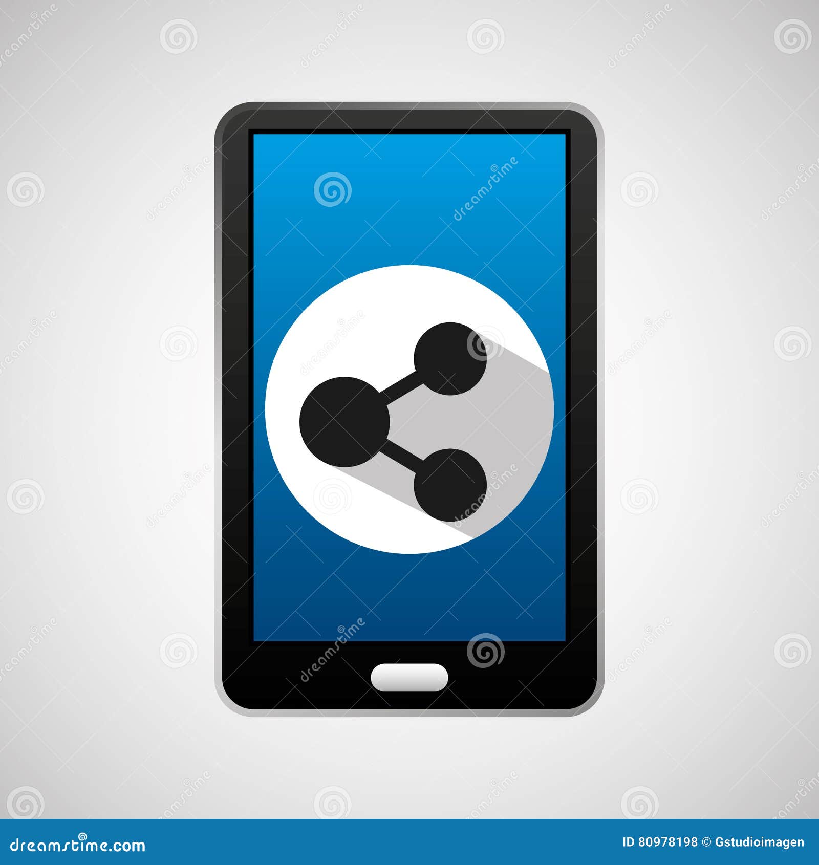 Mobile Phone App Sharing Icon Stock Vector - Illustration of network ...