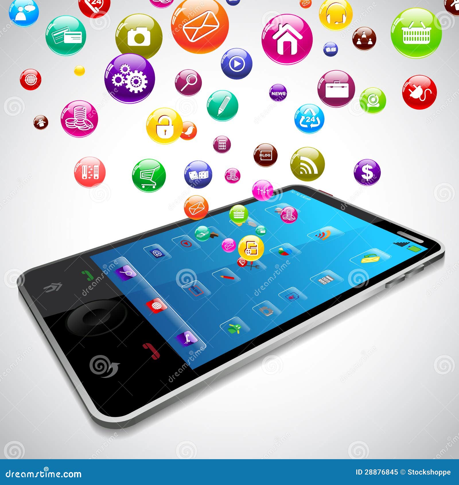 Mobile Phone Application stock vector. Illustration of concept - 28876845