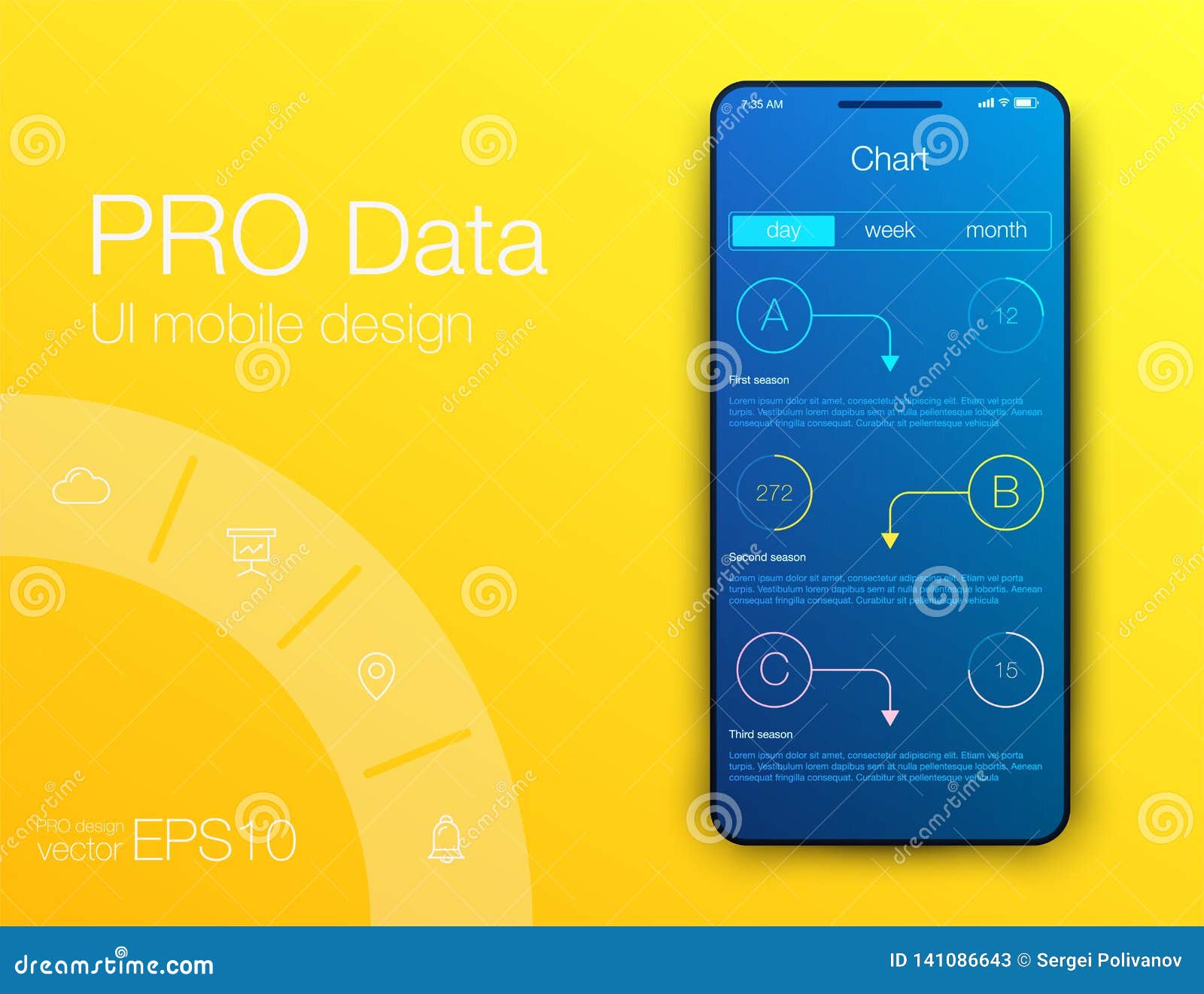 Mobile Phone Application for Analytics. Stock Vector Stock Vector ...