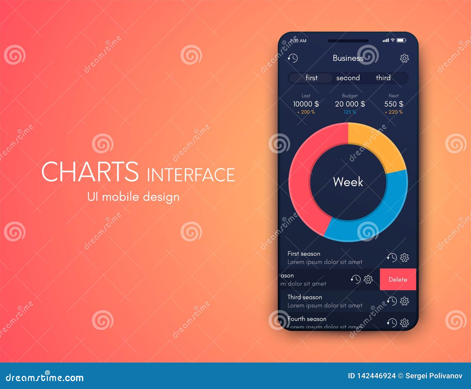 Mobile Phone Application for Analytics. Stock Vector Stock Vector ...