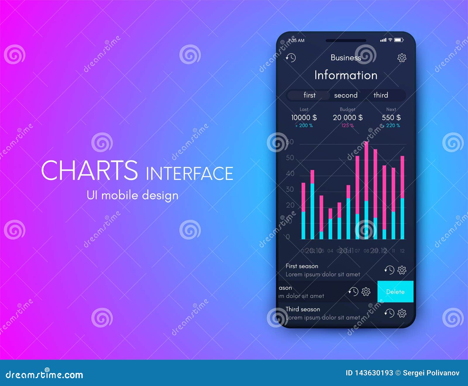 Mobile Phone Application for Analytics. Stock Vector Stock Vector ...