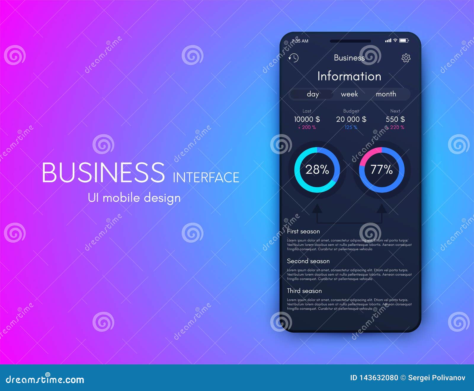 Mobile Phone Application for Analytics. Stock Vector Stock Vector ...