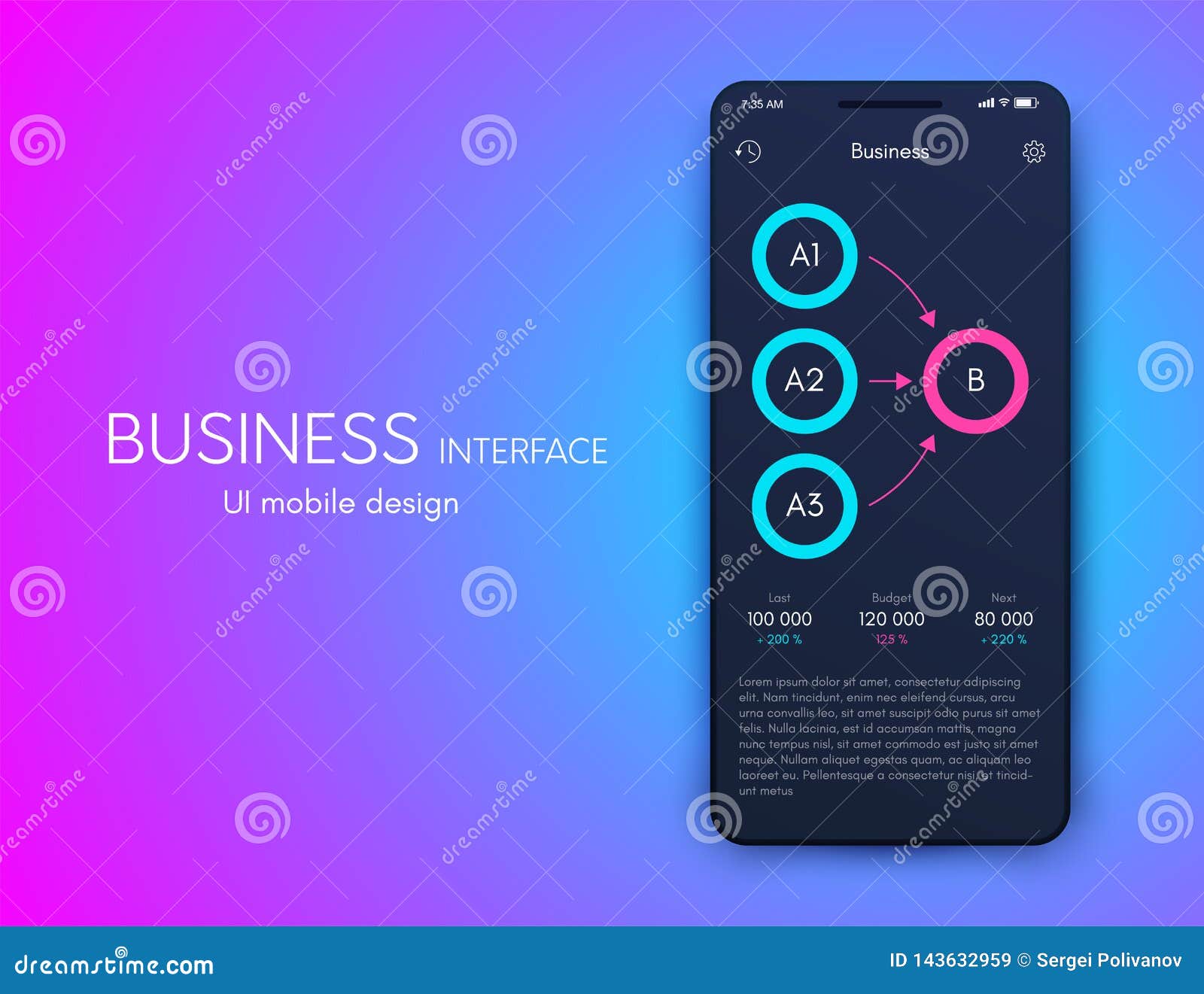 Mobile Phone Application for Analytics. Stock Vector Stock Vector ...