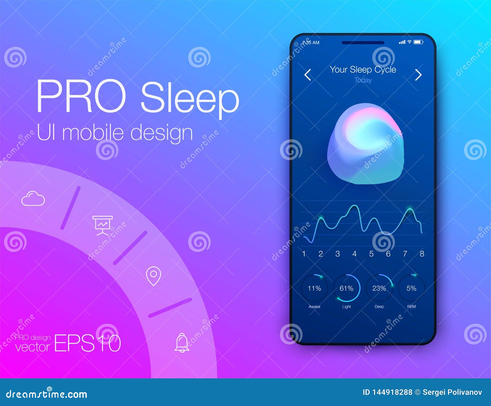 Mobile Phone Application for Analytics. Stock Vector Stock Vector ...